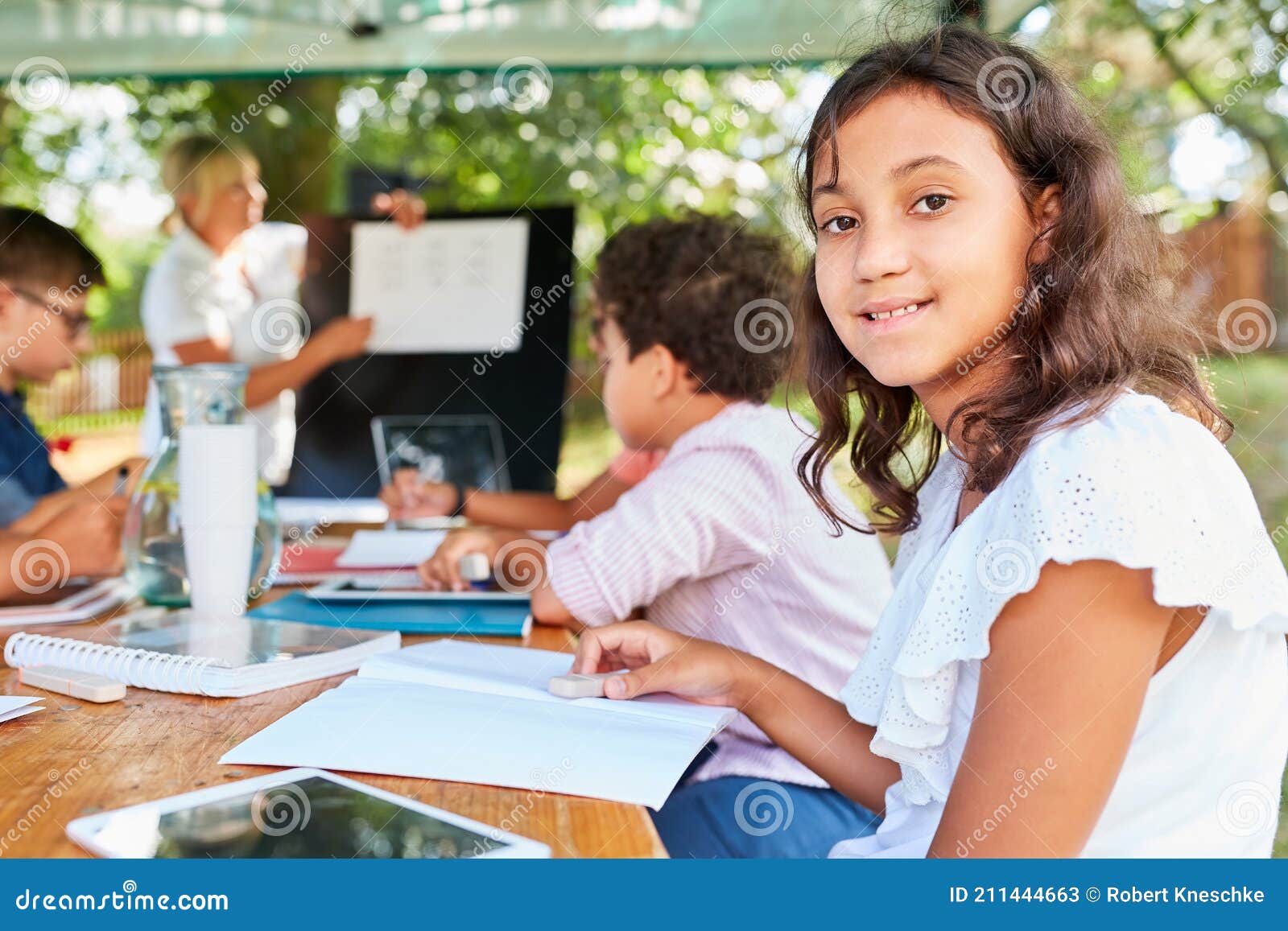 Children in Private Lessons with a Teacher Stock Image - Image of class ...