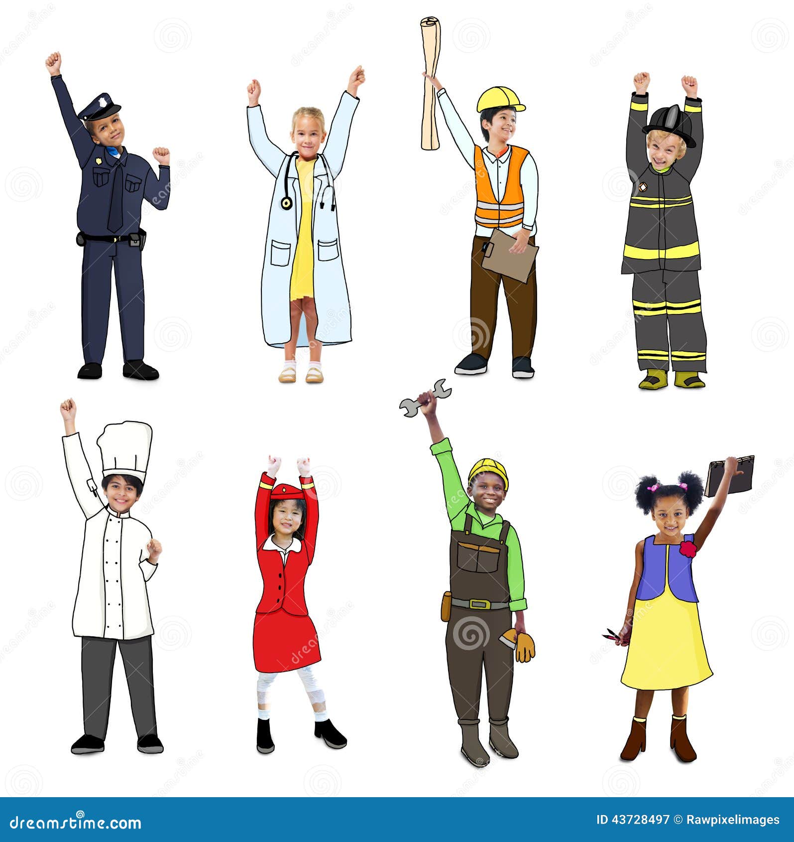 Children with Professional Occupation Concept Stock Illustration ...