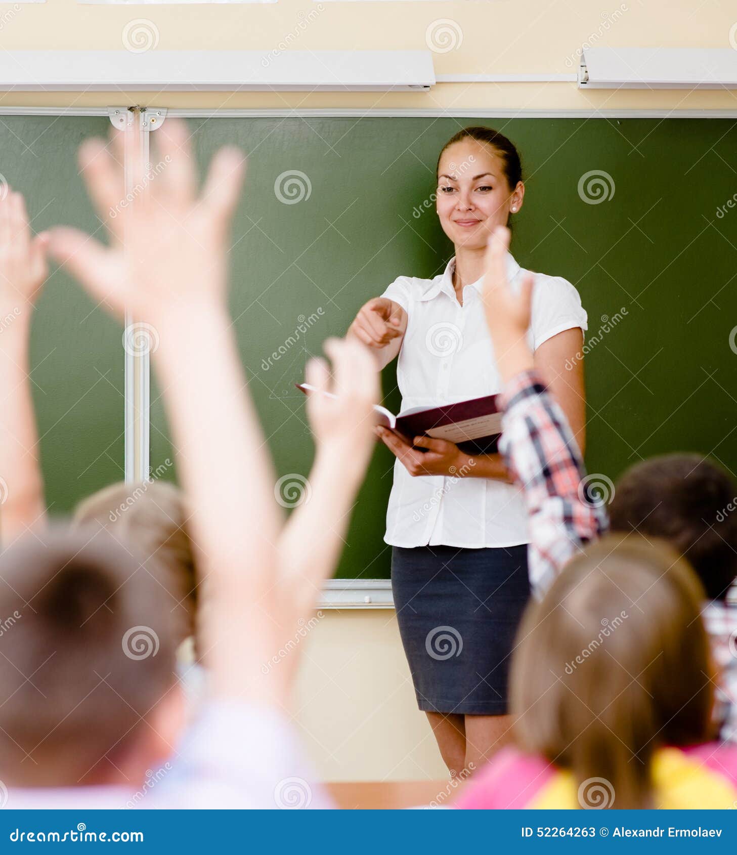 Children Raising Hands Knowing the Answer To the Question Stock Image ...