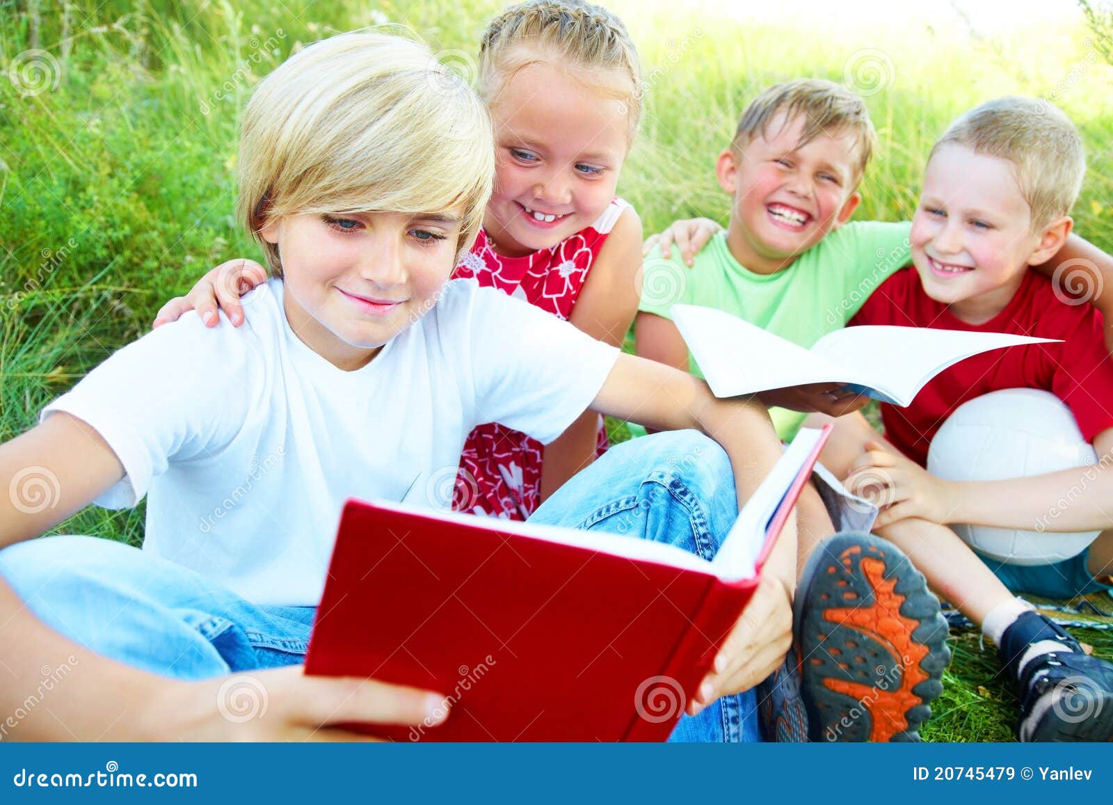 Children read a book stock image. Image of kids, preschooler - 20745479