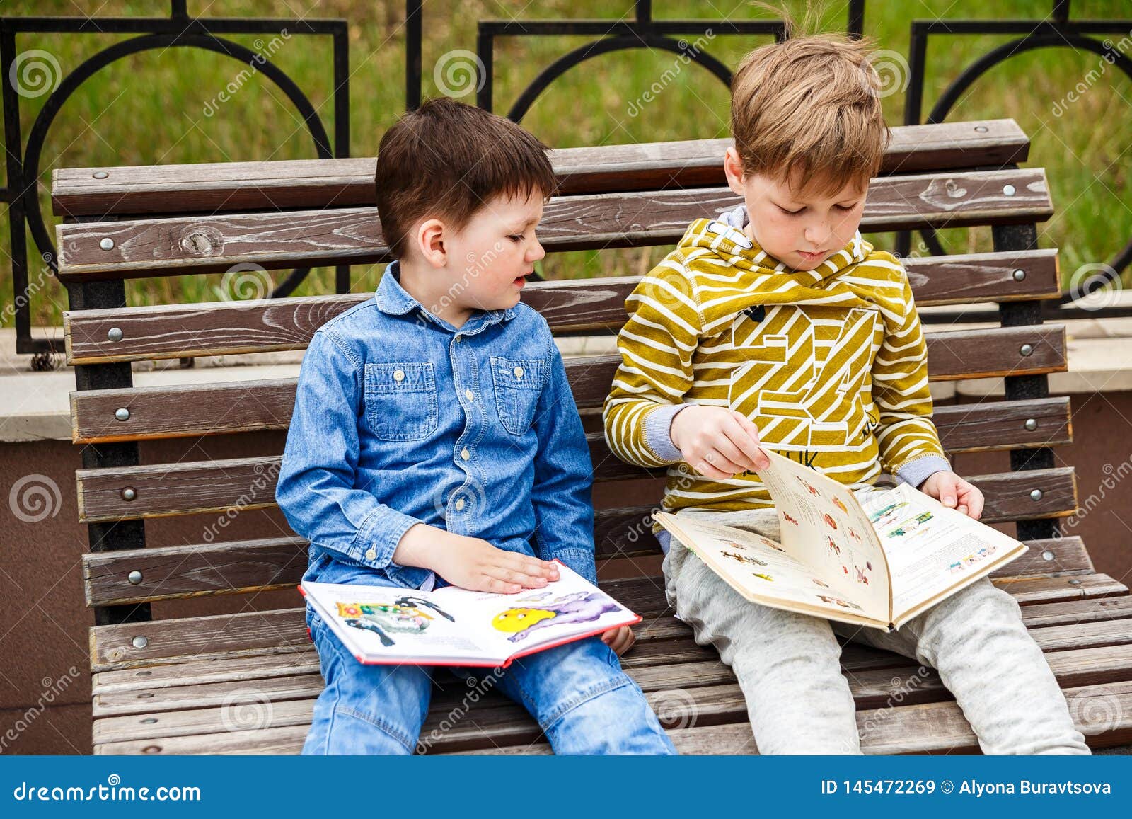 Children read books stock image. Image of landscape - 145472269