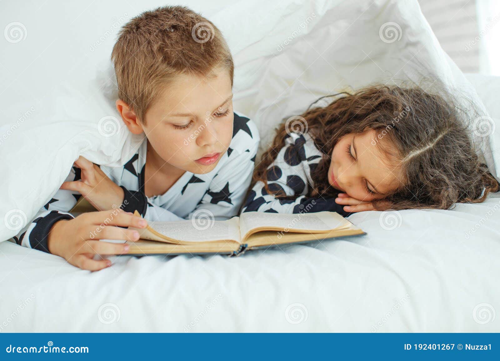 Children are Reading a Book. Stock Image - Image of education, house ...