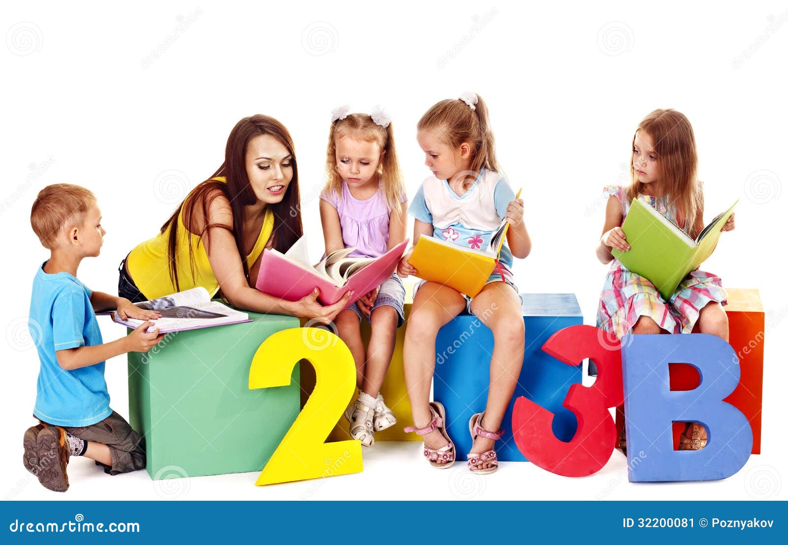 Children reading book stock image. Image of children - 32200081