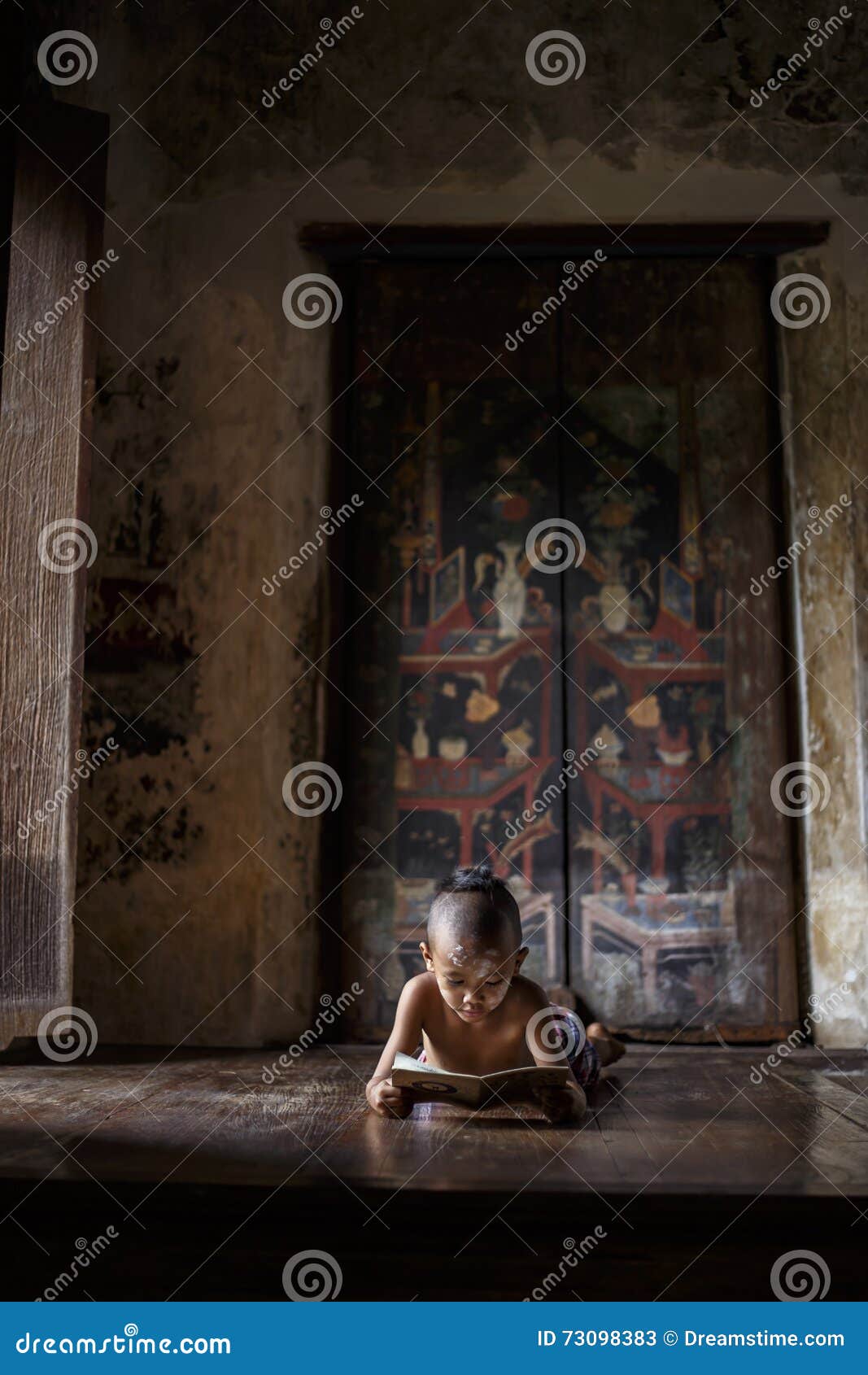 Children reading carefully stock image. Image of carefully - 73098383