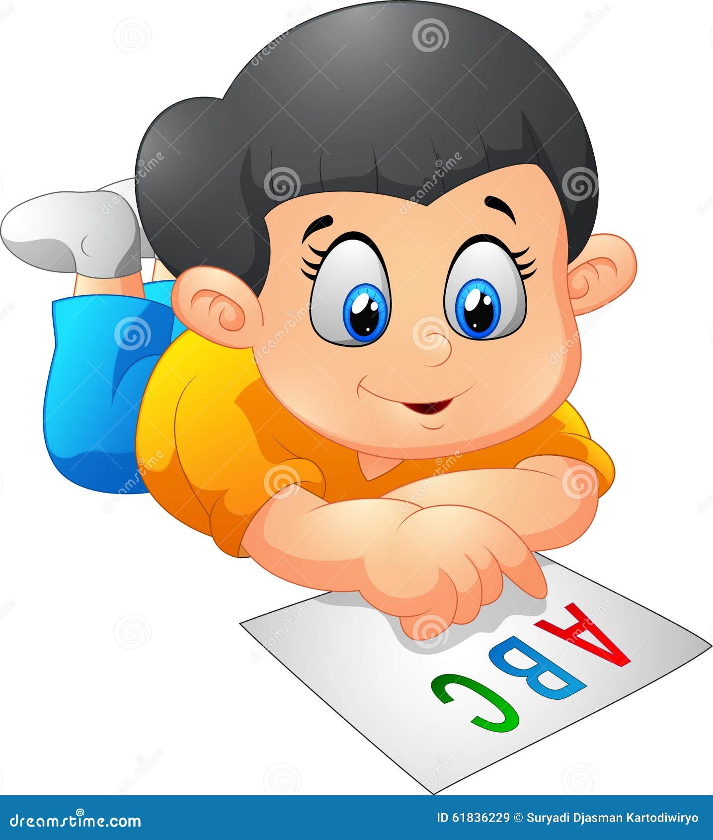 Children reading cartoon stock illustration. Illustration of children ...