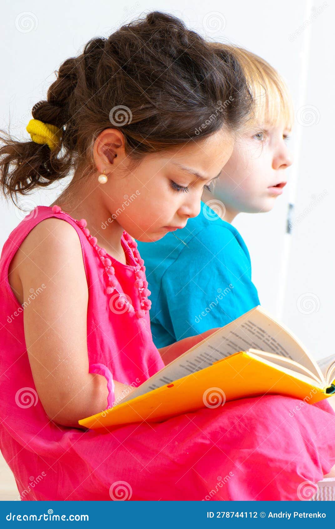 Children at a Reading Lesson in Kindergarten Stock Photo - Image of ...
