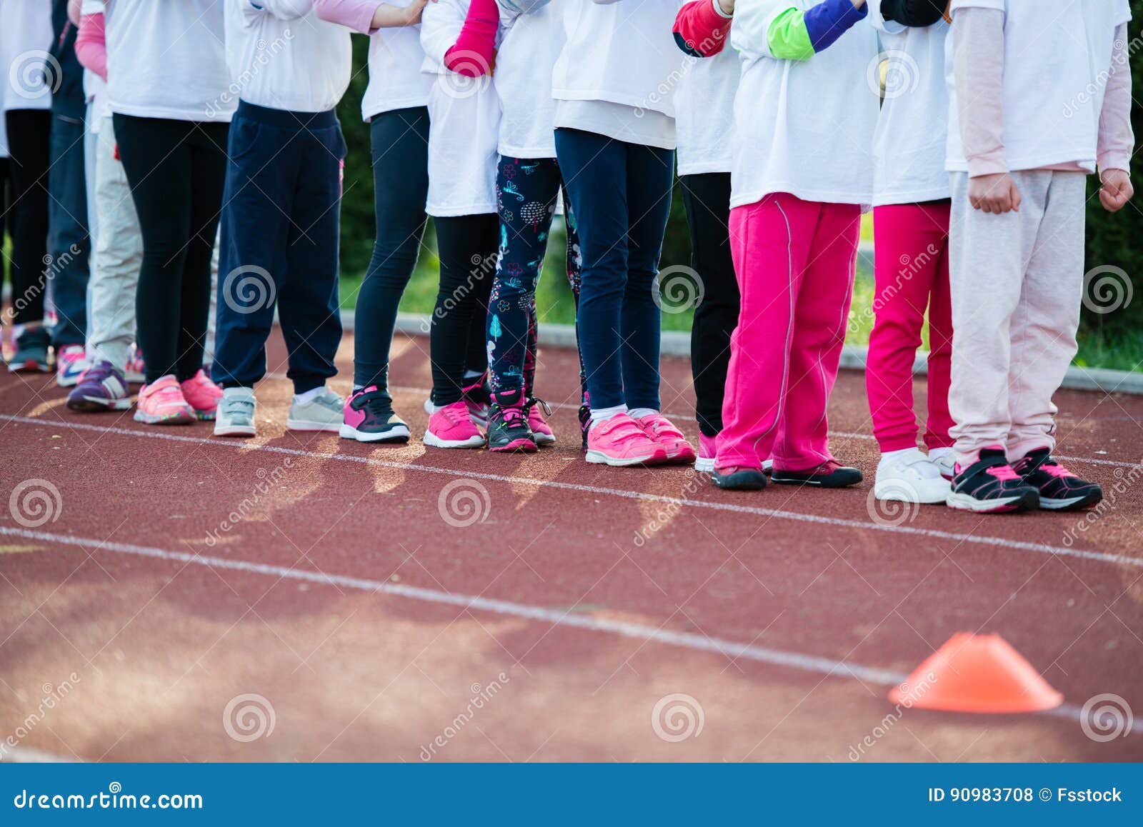 Children in Ready Position To Run on Track, Closeup Stock Photo - Image ...