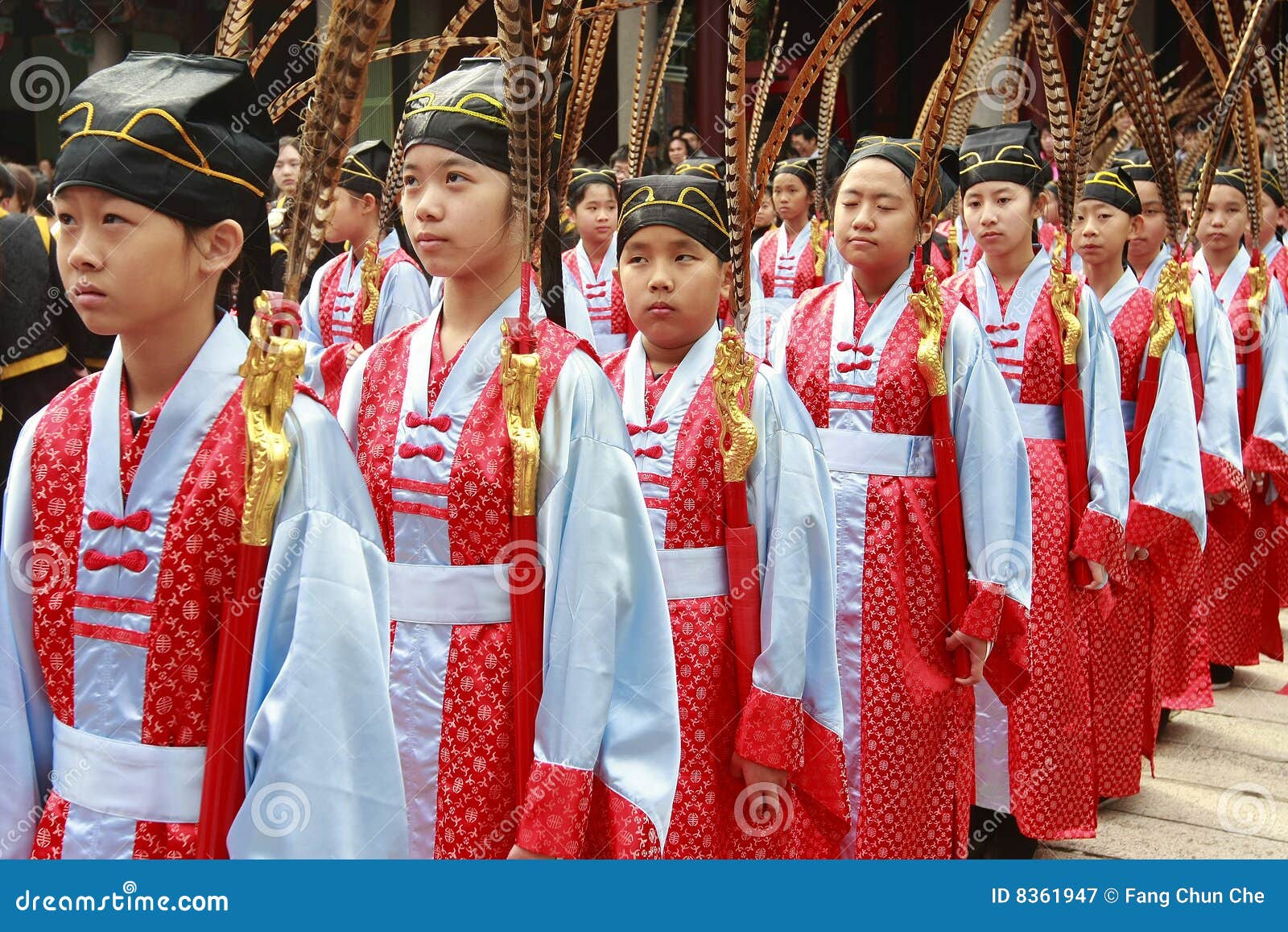 Children in Red Chinese Costumes Editorial Photography - Image of ...