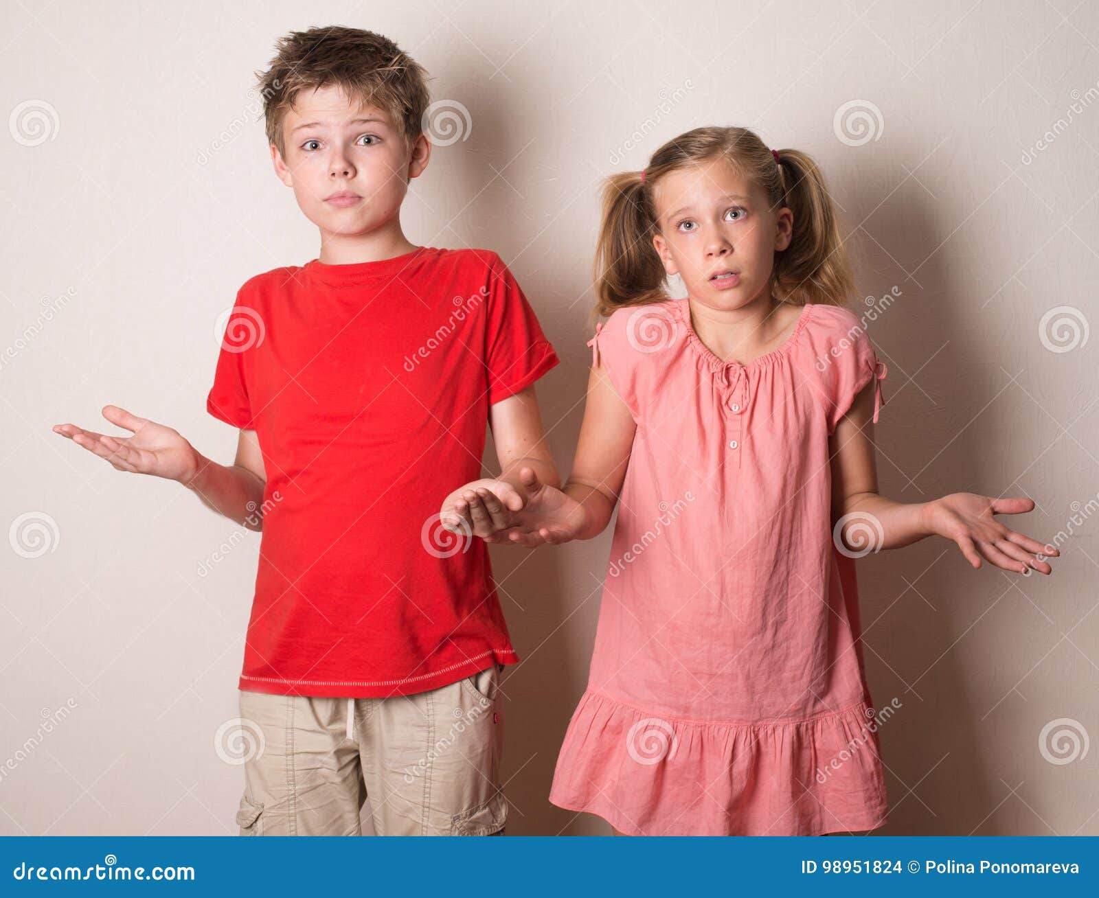 Children Rejecting the Responsibility Denying Mistake with Not M Stock ...