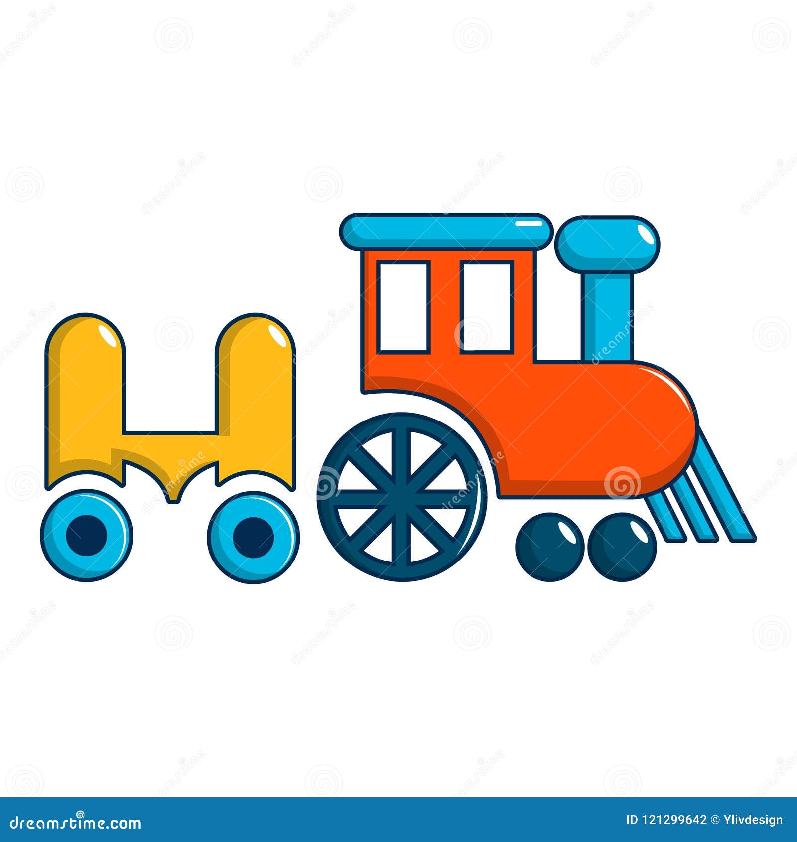 Children Ride Train Icon, Cartoon Style Stock Vector - Illustration of ...