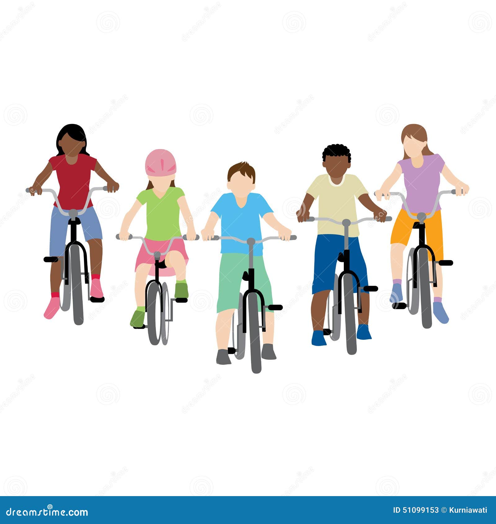 Children riding bicycle stock vector. Illustration of ride - 51099153