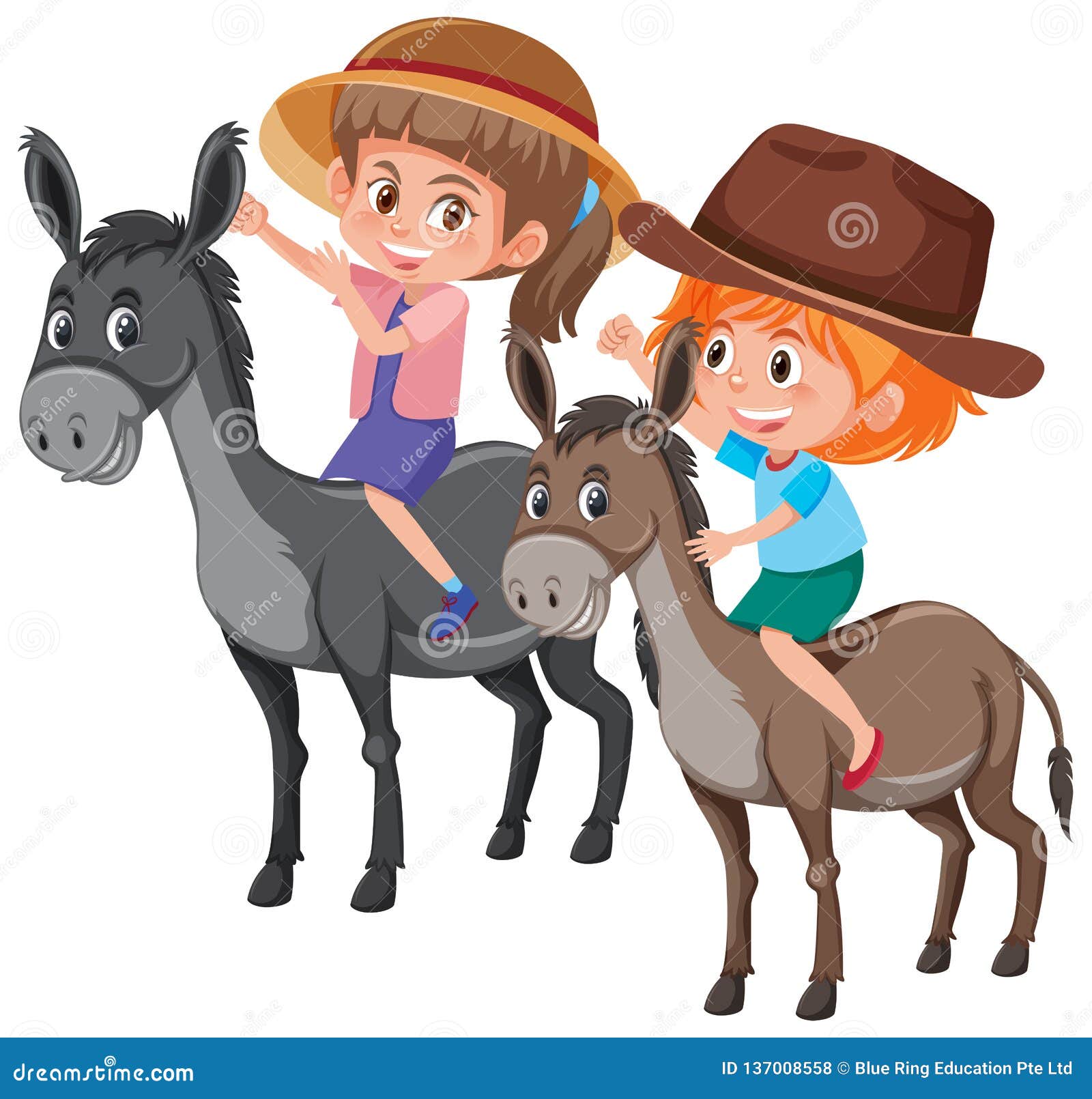Man Riding A Donkey Icon, Cartoon Style Vector Illustration ...