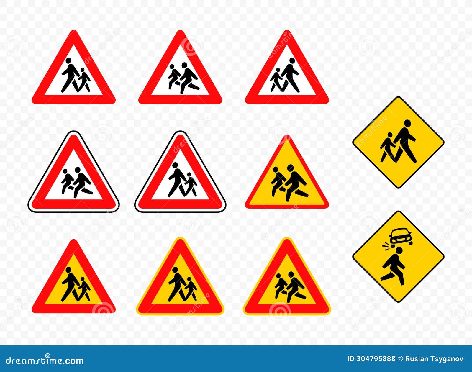 Children Road Sign Vector Design Stock Illustration - Illustration of ...