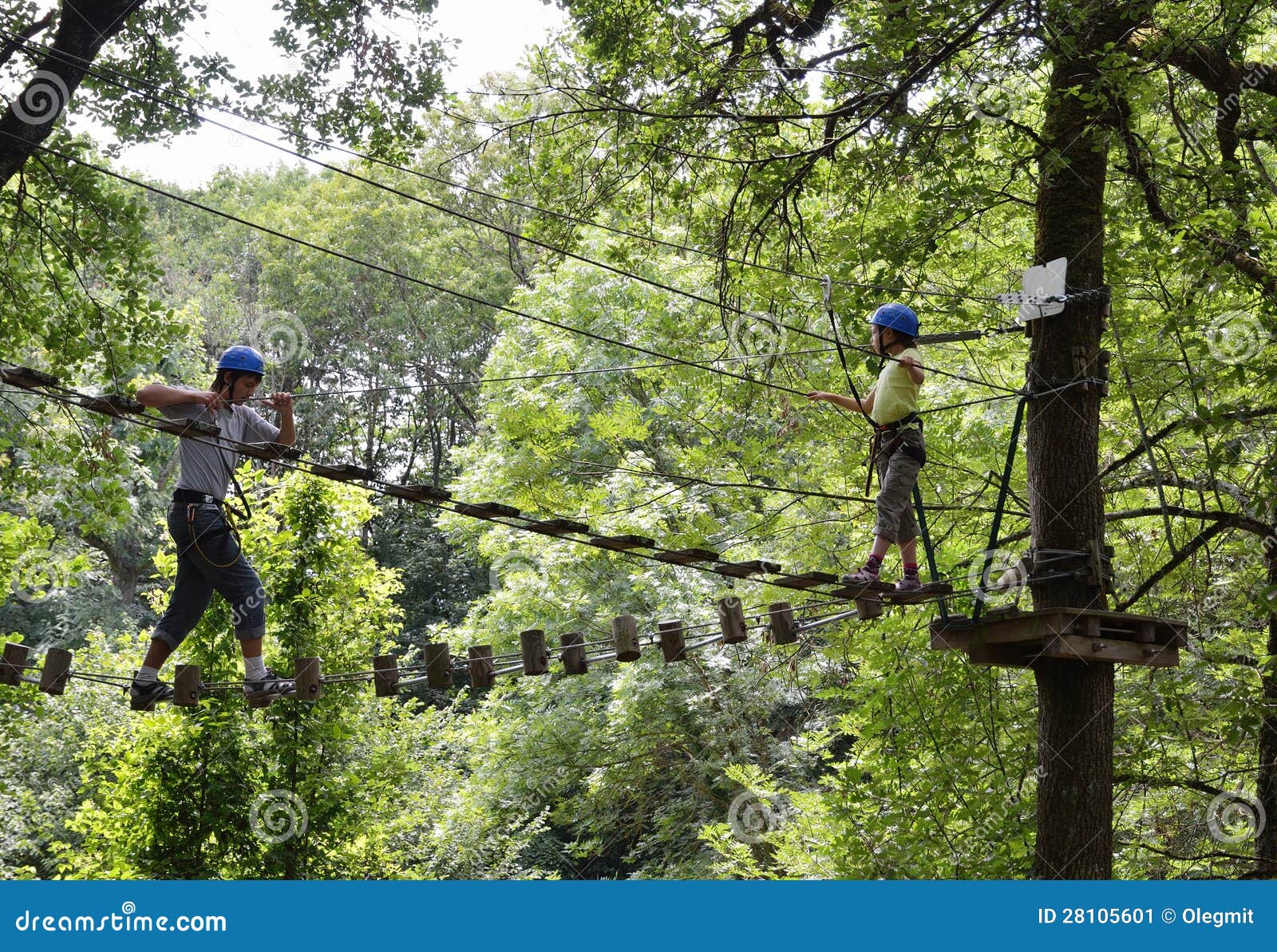 Children at the Ropes Course Stock Image - Image of playing, clambering ...