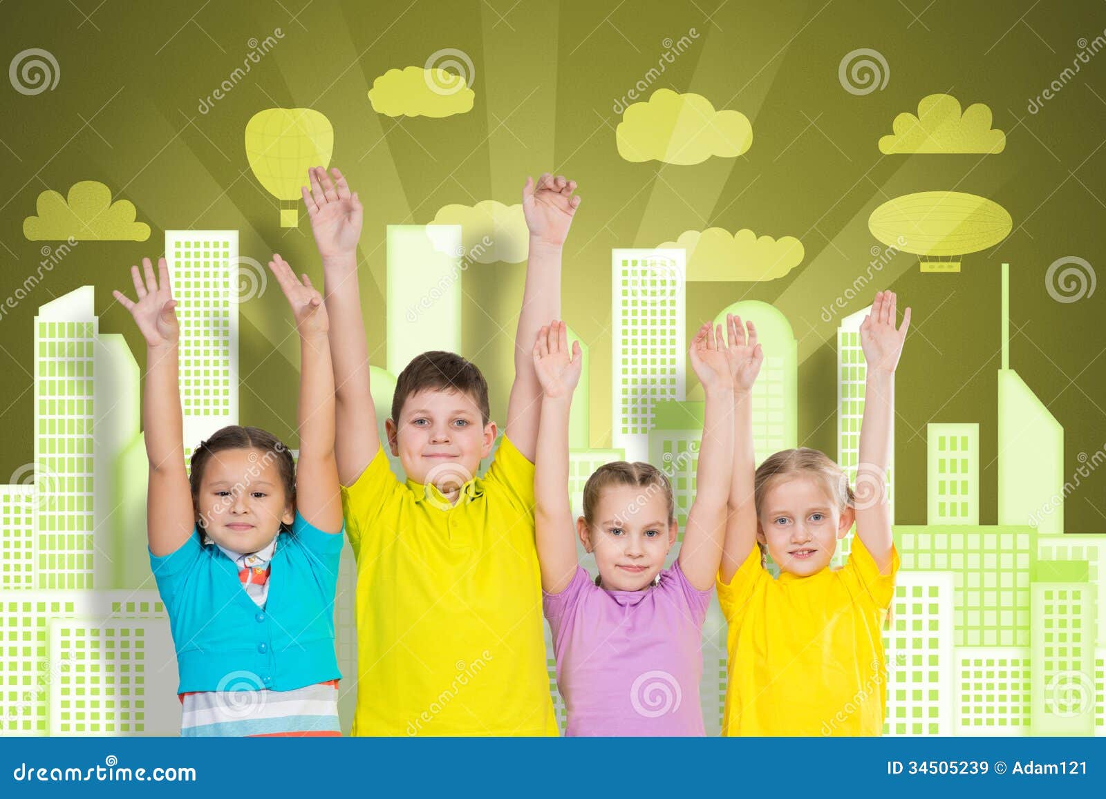 Children in a row stock image. Image of child, positive - 34505239