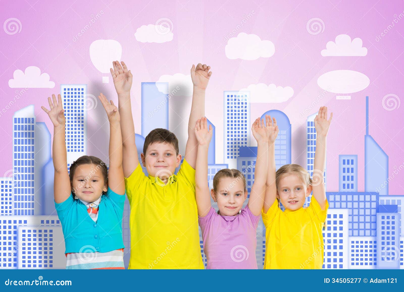 Children in a row stock image. Image of portrait, female - 34505277