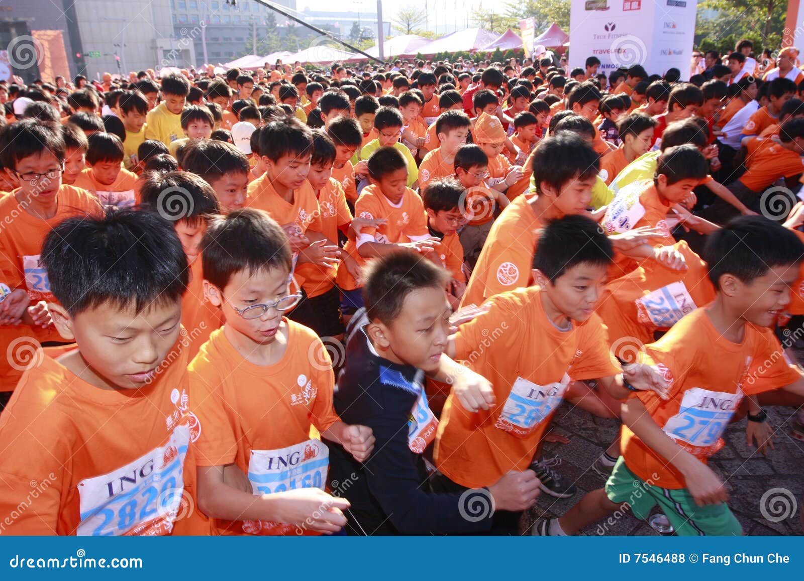Children run editorial stock photo. Image of taipei, marathon - 7546488