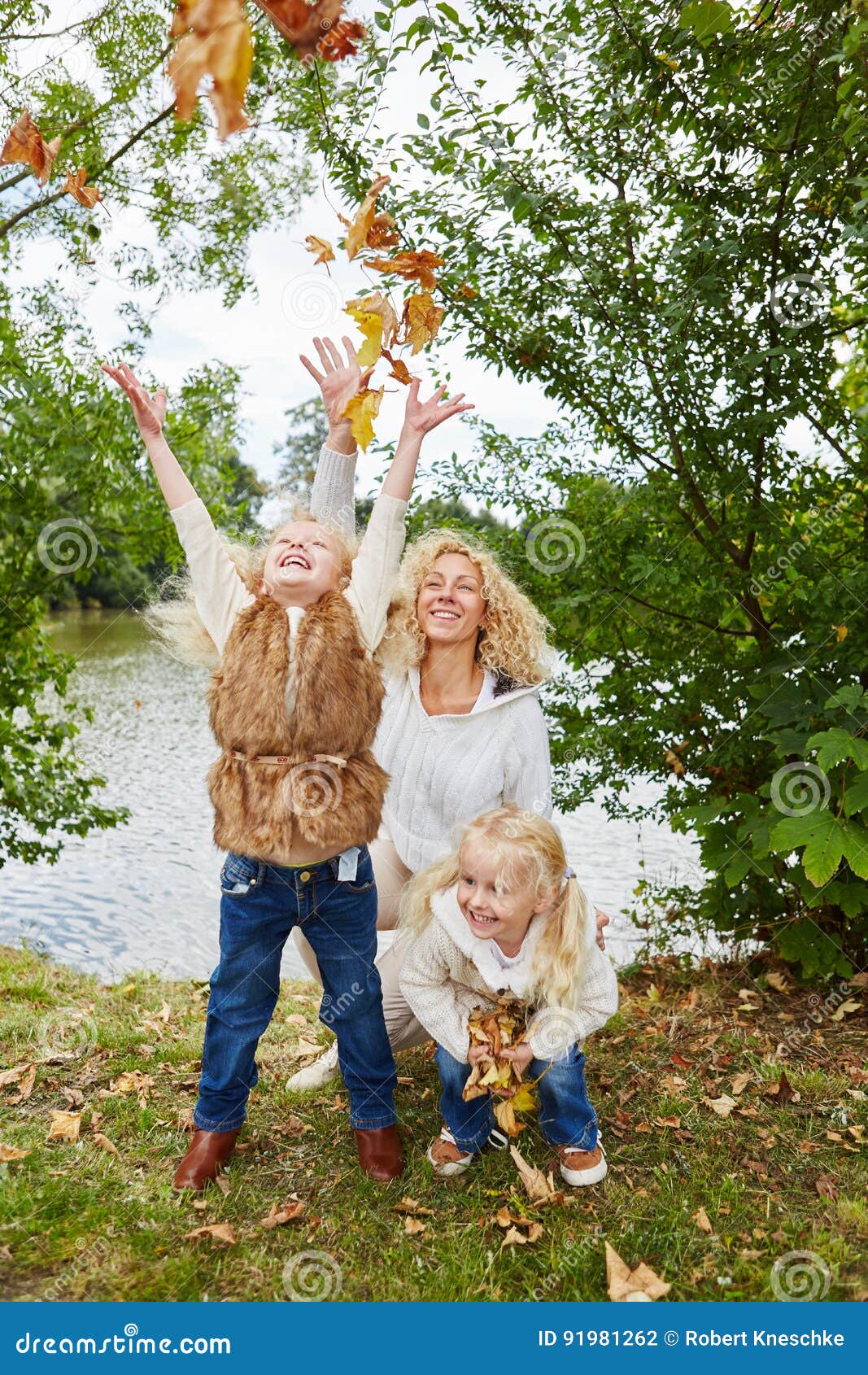 Children Run and Play in the Fall Stock Photo - Image of person, garden ...