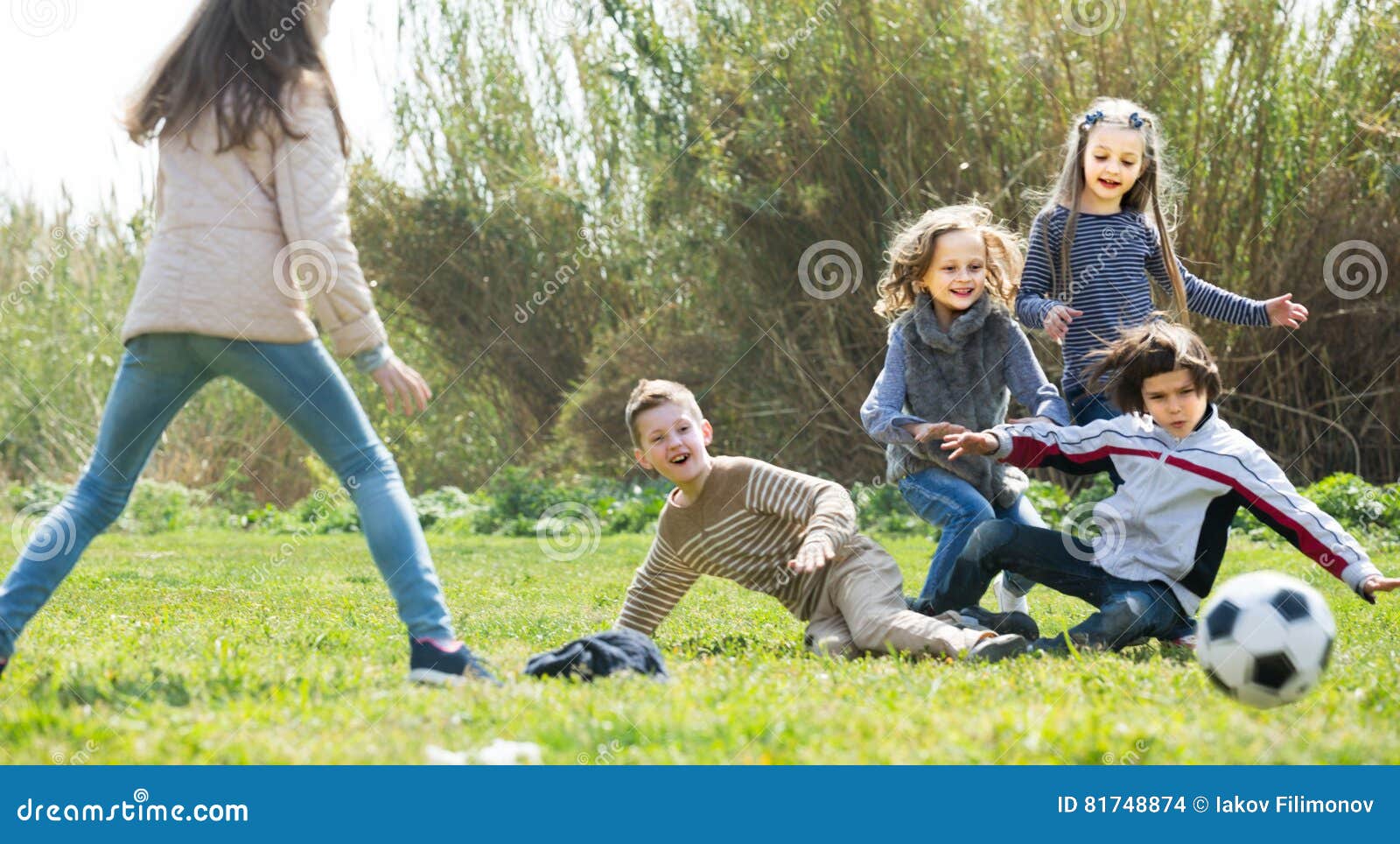 Children Running after Ball Stock Photo - Image of chat, game: 81748874