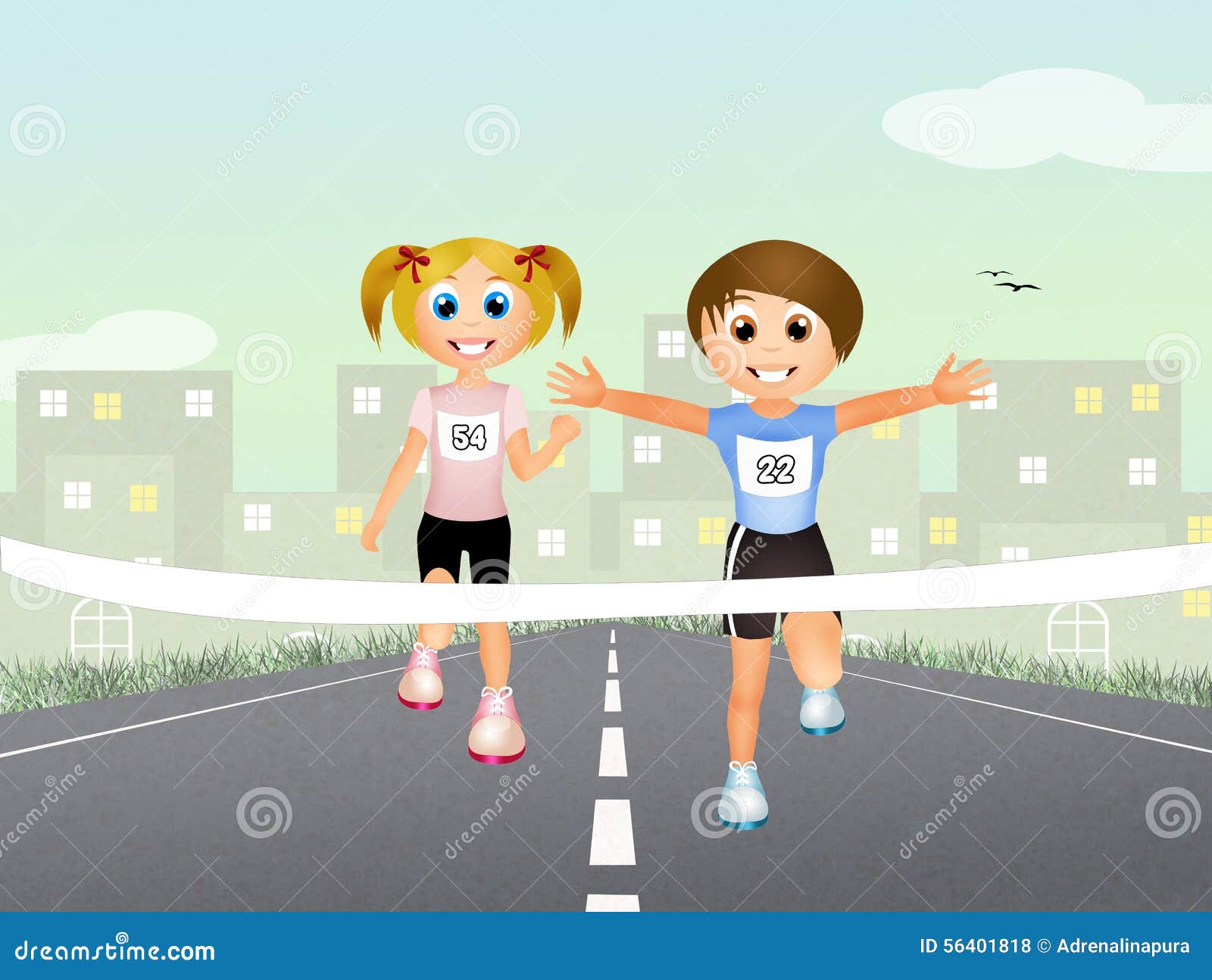 Children running stock illustration. Illustration of race - 56401818