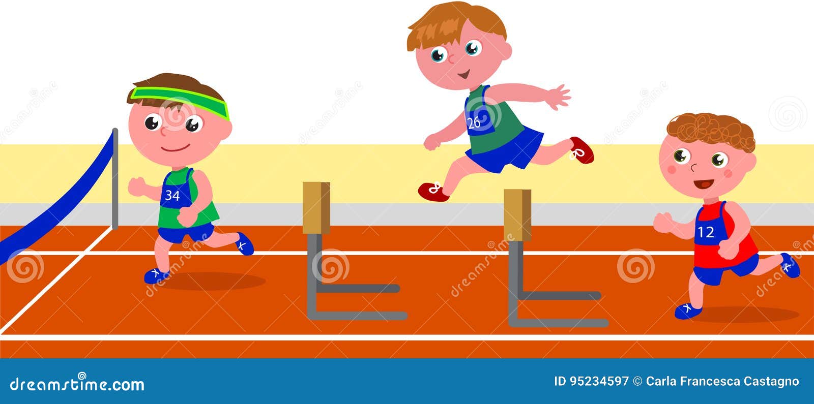 Children Running Obstacle Race Stock Vector - Illustration of people ...