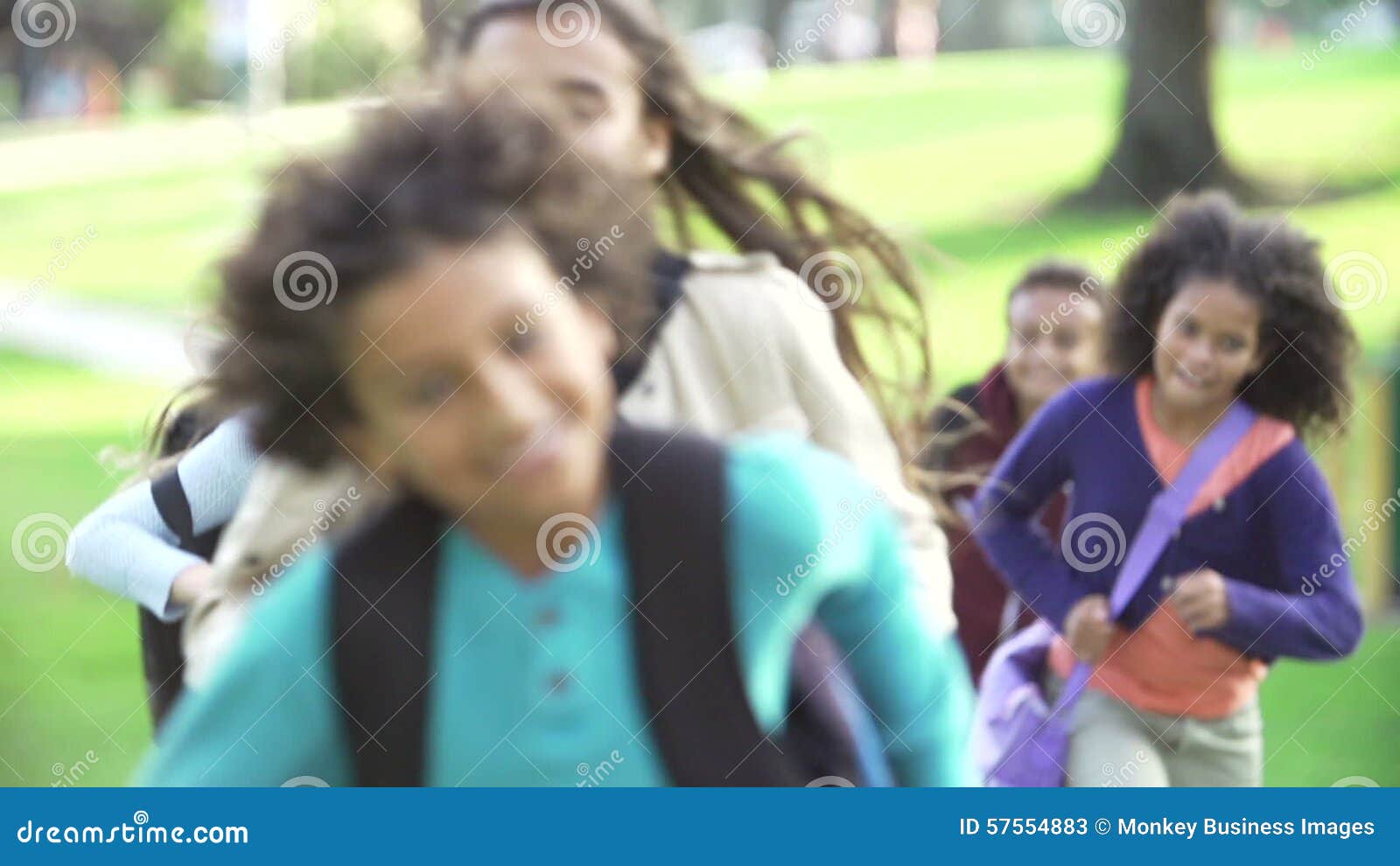 Children Running Towards Camera in Slow Motion Stock Video - Video of ...