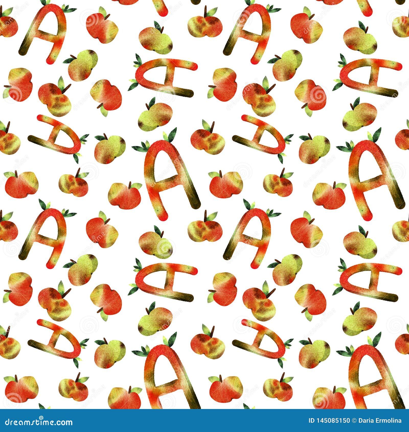 Letter A Apple English Alphabet Tracing Coloring Book Page. Cartoon ...