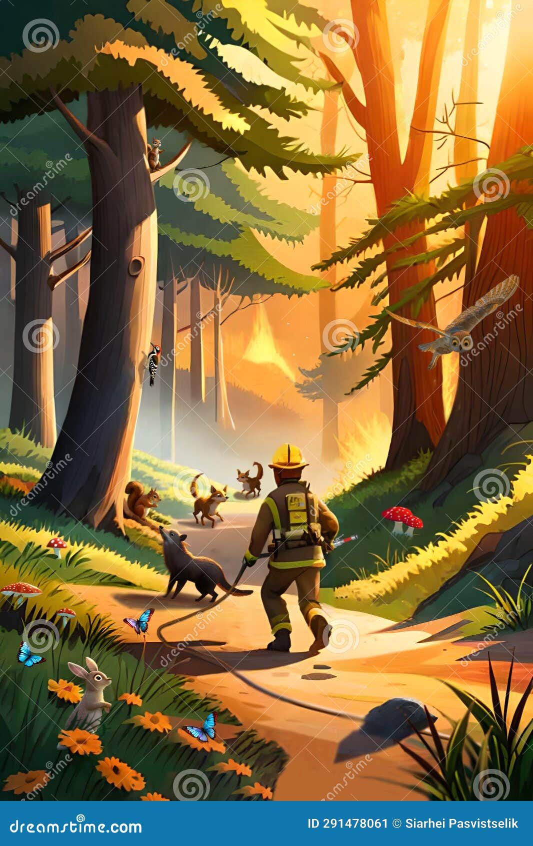Children S Animation about Forest Animals Stock Illustration ...