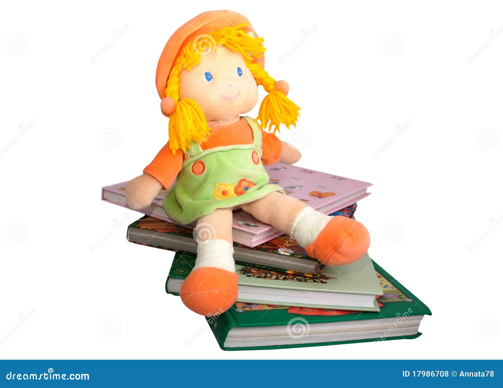 Children S Books and a Doll Stock Photo - Image of toys, puppet: 17986708