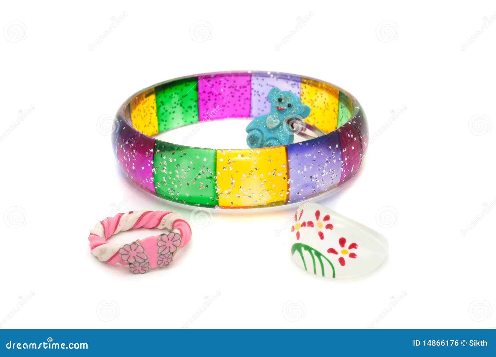 Children S Bracelet and Rings Stock Photo - Image of decoration, child ...