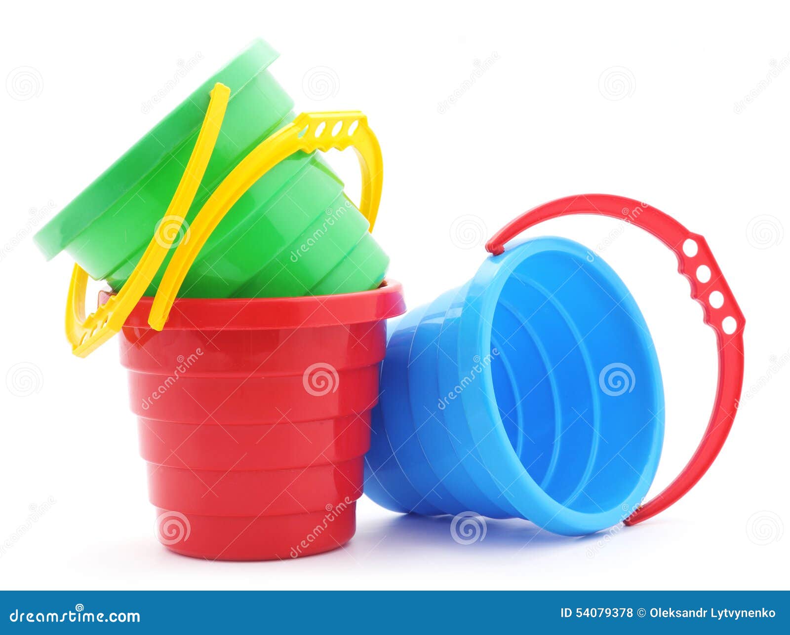 Children s buckets. stock photo. Image of studio, pail - 54079378