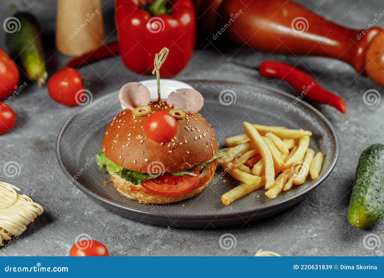 Children S Burger in the Form of a Mouse. Burger from the Children S ...