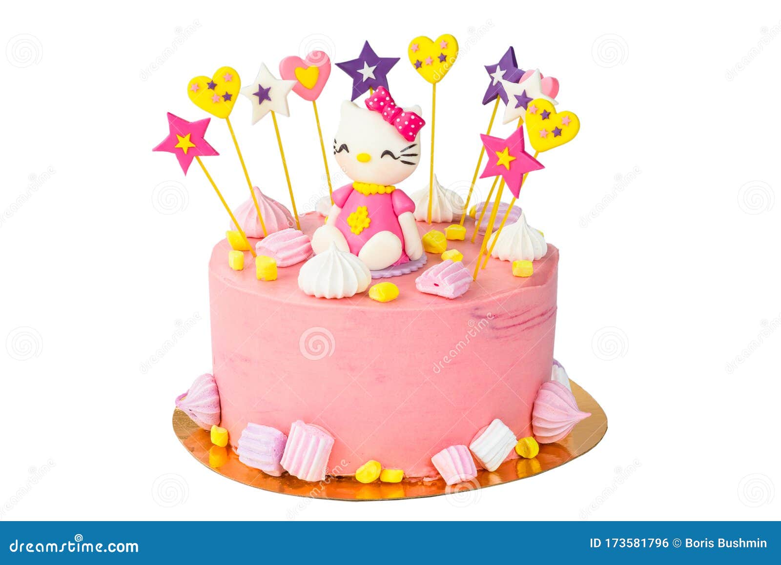 Children`s Cake Kitty Marie on a Isolated Background Stock Photo ...