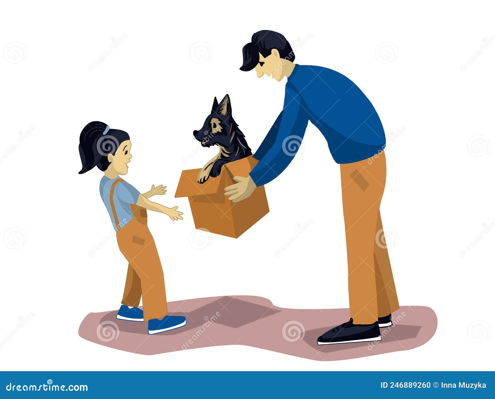 Boy Adopt Puppy Dog Icon, Cartoon Style | CartoonDealer.com #175294903