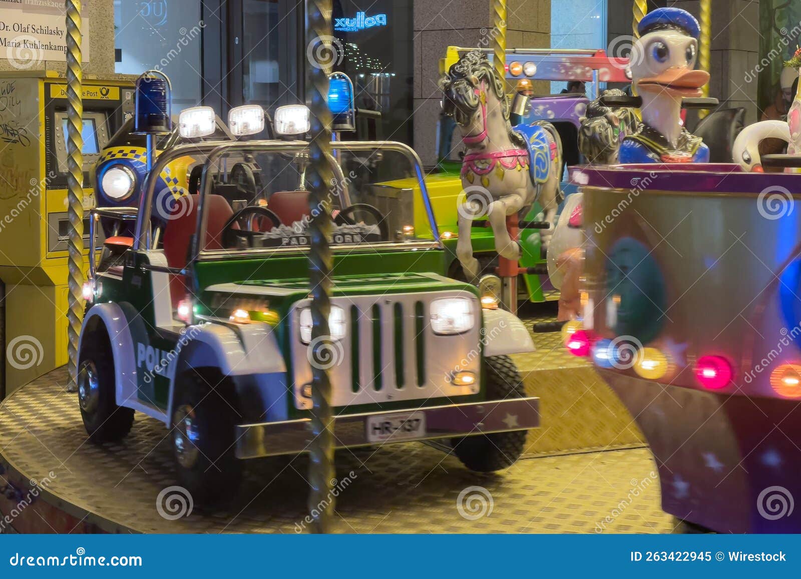 Children S Carousel with a Car Spinning Editorial Image - Image of ...