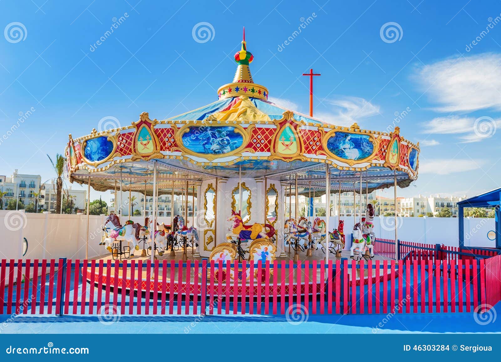 Children S Carousel for Entertainment and Fun. Stock Photo - Image of ...