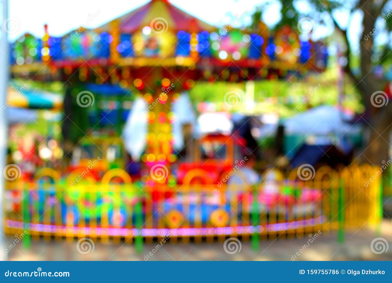 Children`s Carousel. Photo with Blur Effect Stock Photo - Image of ...