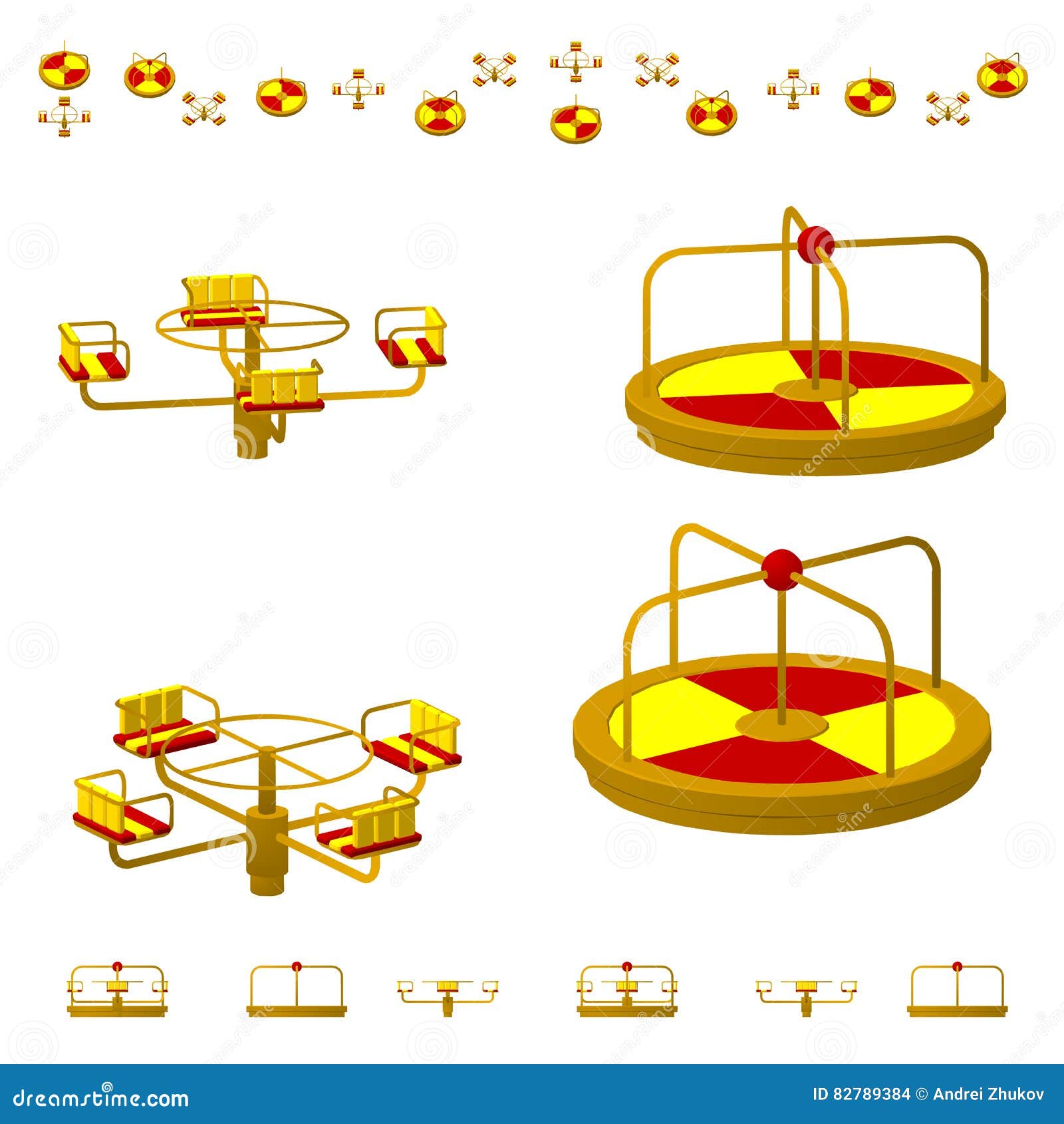 Children Roundabout Playground Cartoon | CartoonDealer.com #256887615