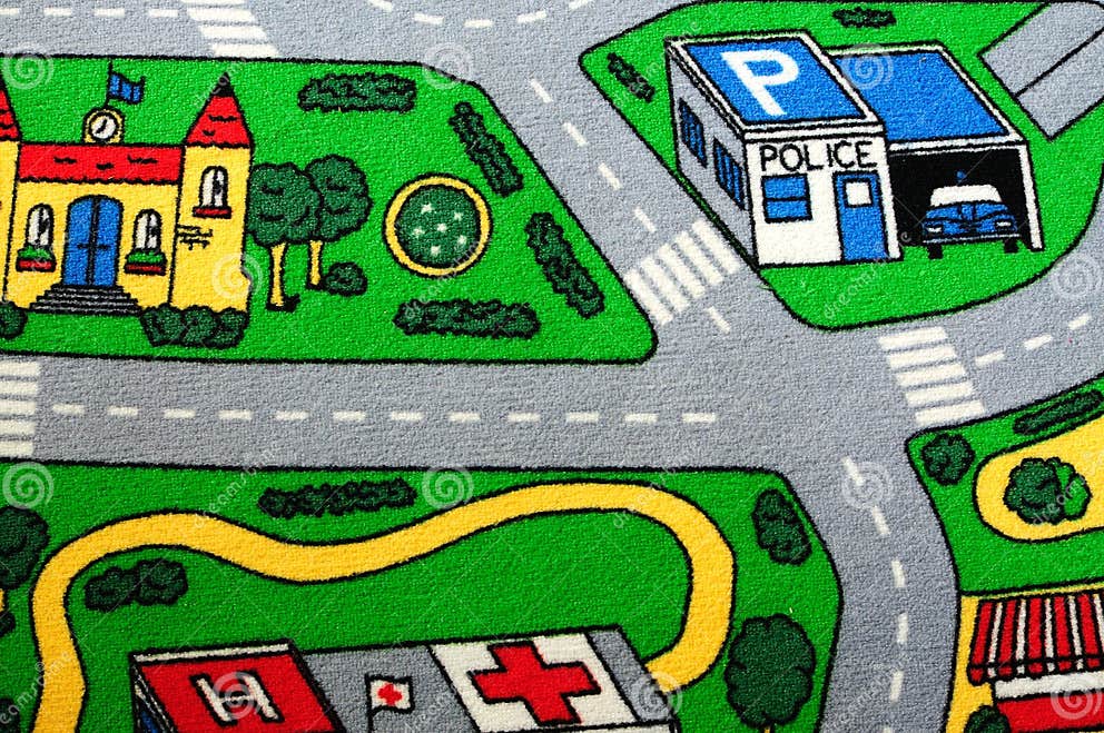 Children s carpet stock image. Image of street, police - 19708567