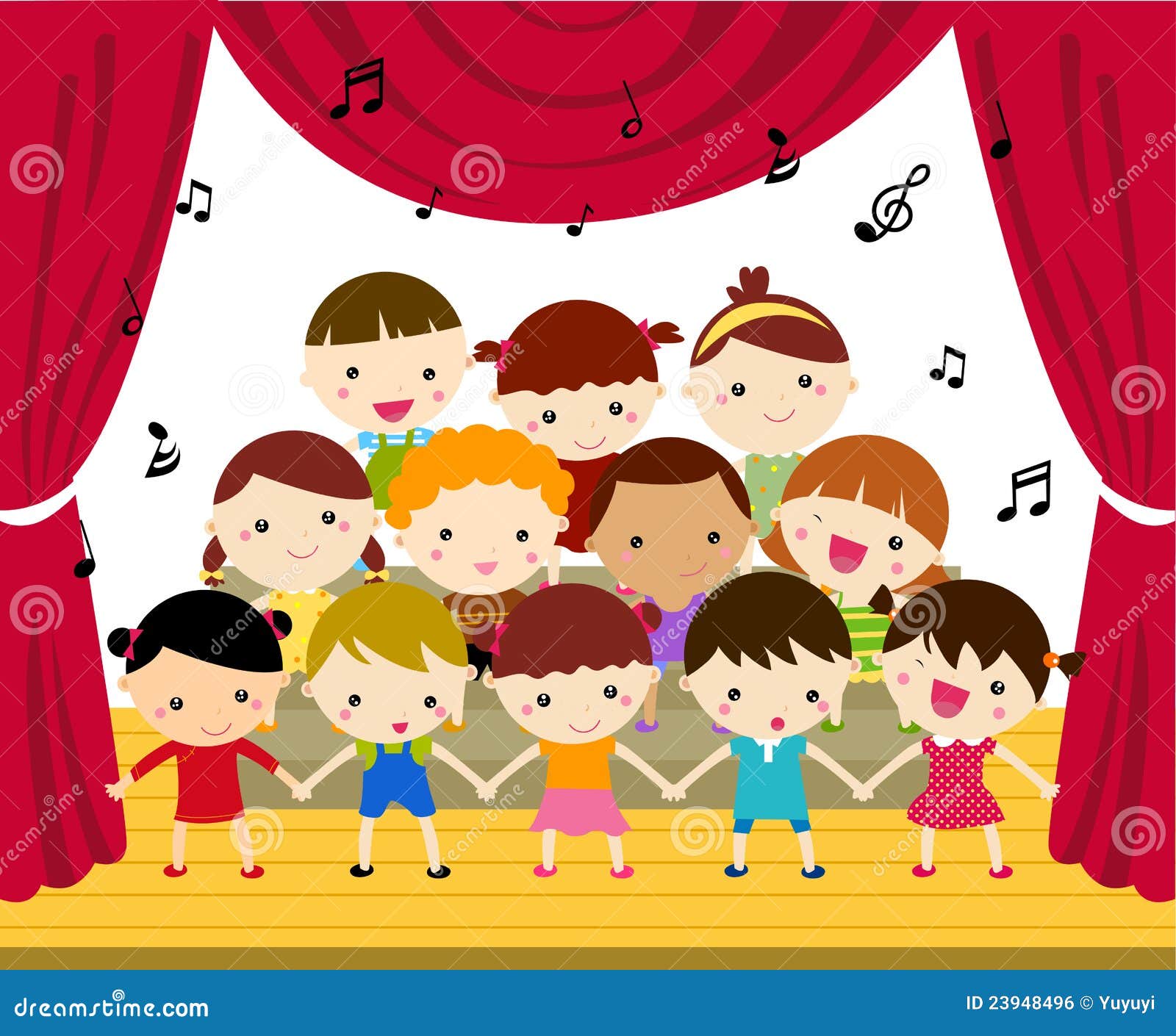 A Children S Choir Performing on Stage Stock Vector - Illustration of ... A Children S Choir Performing on Stage Stock Vector - Illustration of ...