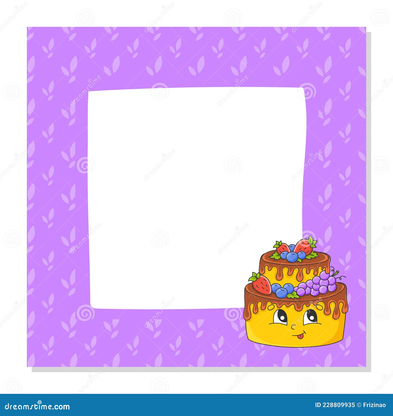 Children`s Colored Frame for a Photo. Cute Cake Stock Vector ...