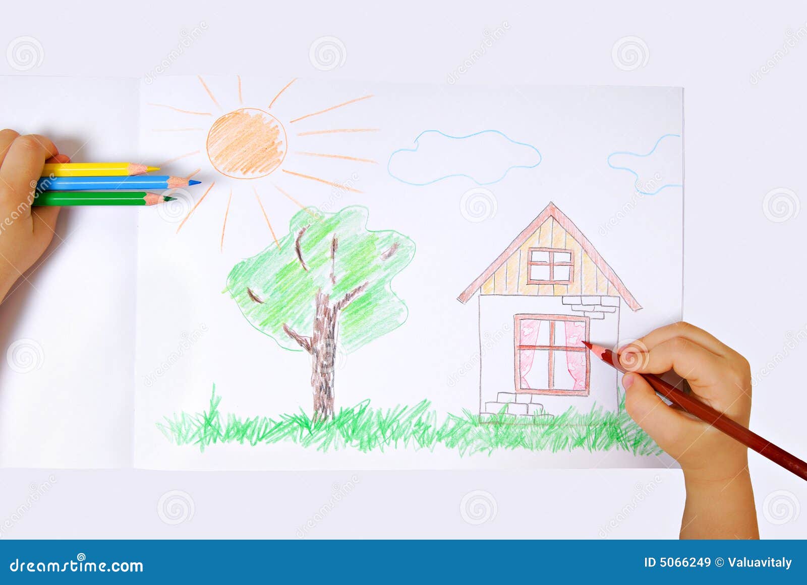 Children S Colored Illustrati Stock Image - Image of colorful, draw ...