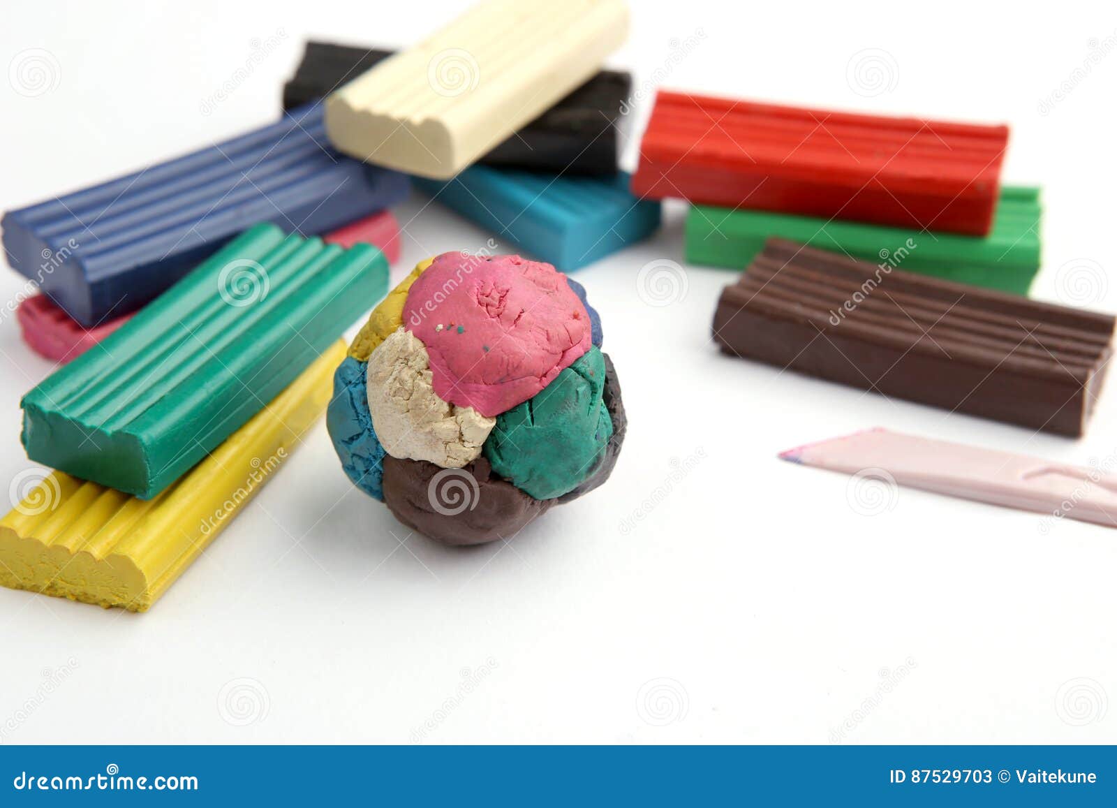 Children`s Colored Plasticine. Stock Image - Image of modeling, design ...