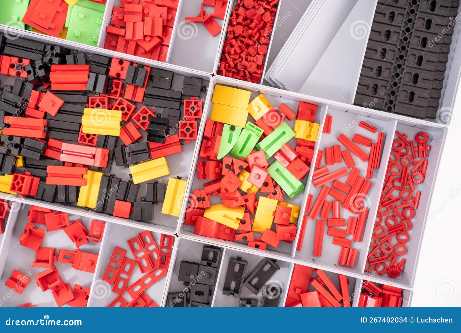 Children`s Constructor Color Plastic Parts Building Blocks Stock Photo ...