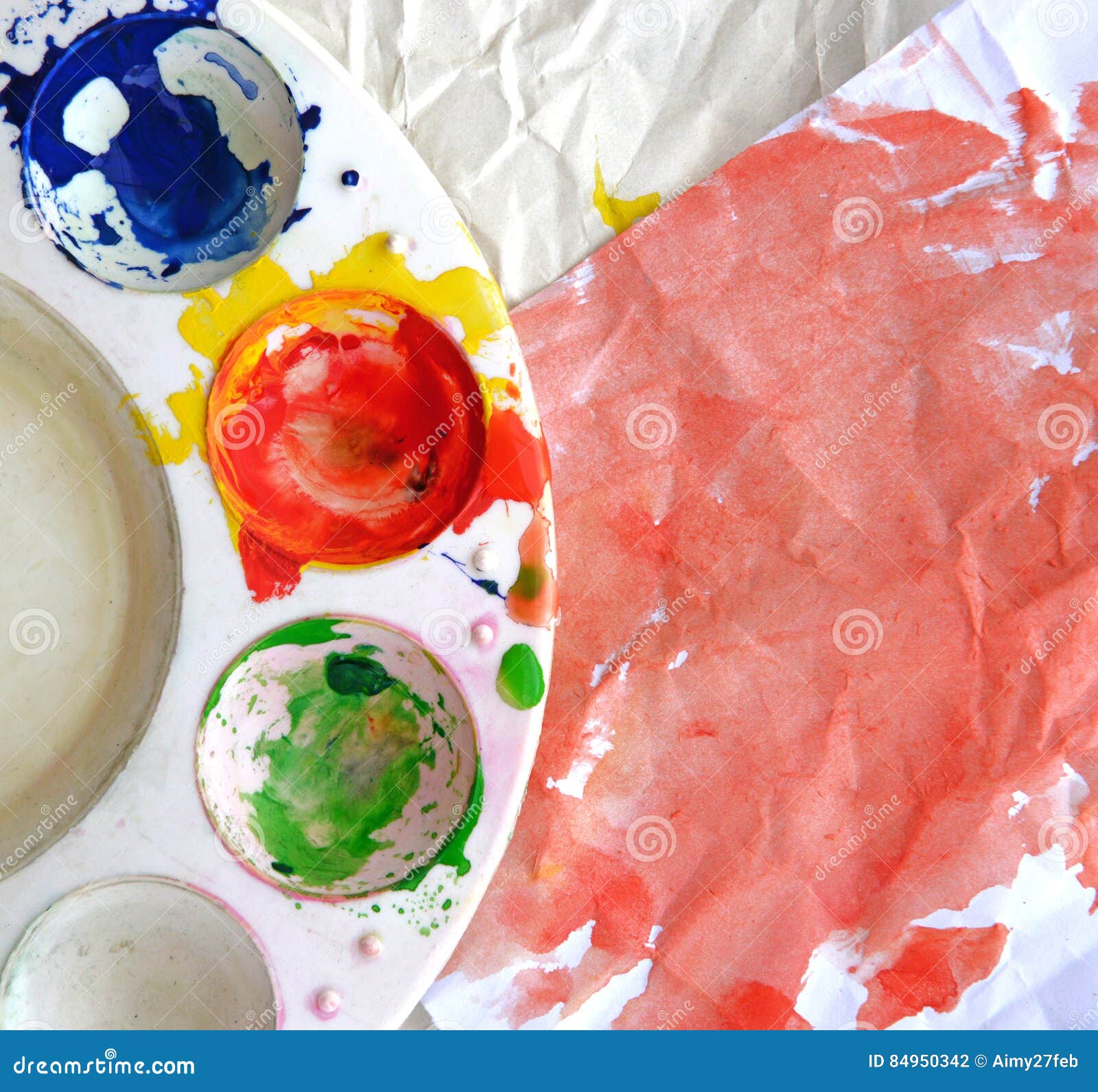 Children`s Creativity Color Palette. Stock Photo - Image of stationery ...