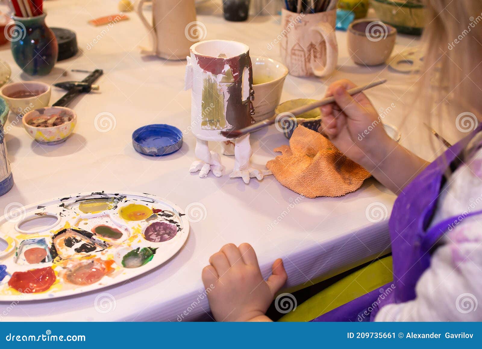 The Children`s Creativity, Modern Clay Workshop Stock Image - Image of ...