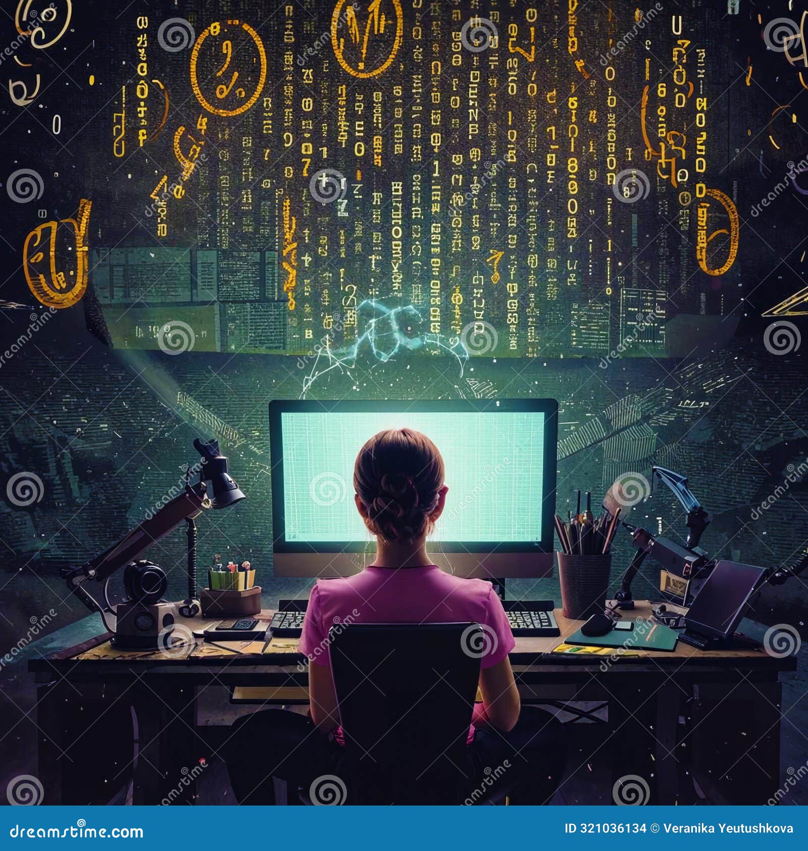 Children& X27;s Cybersecurity Stock Photo - Image of code, datum: 321036134