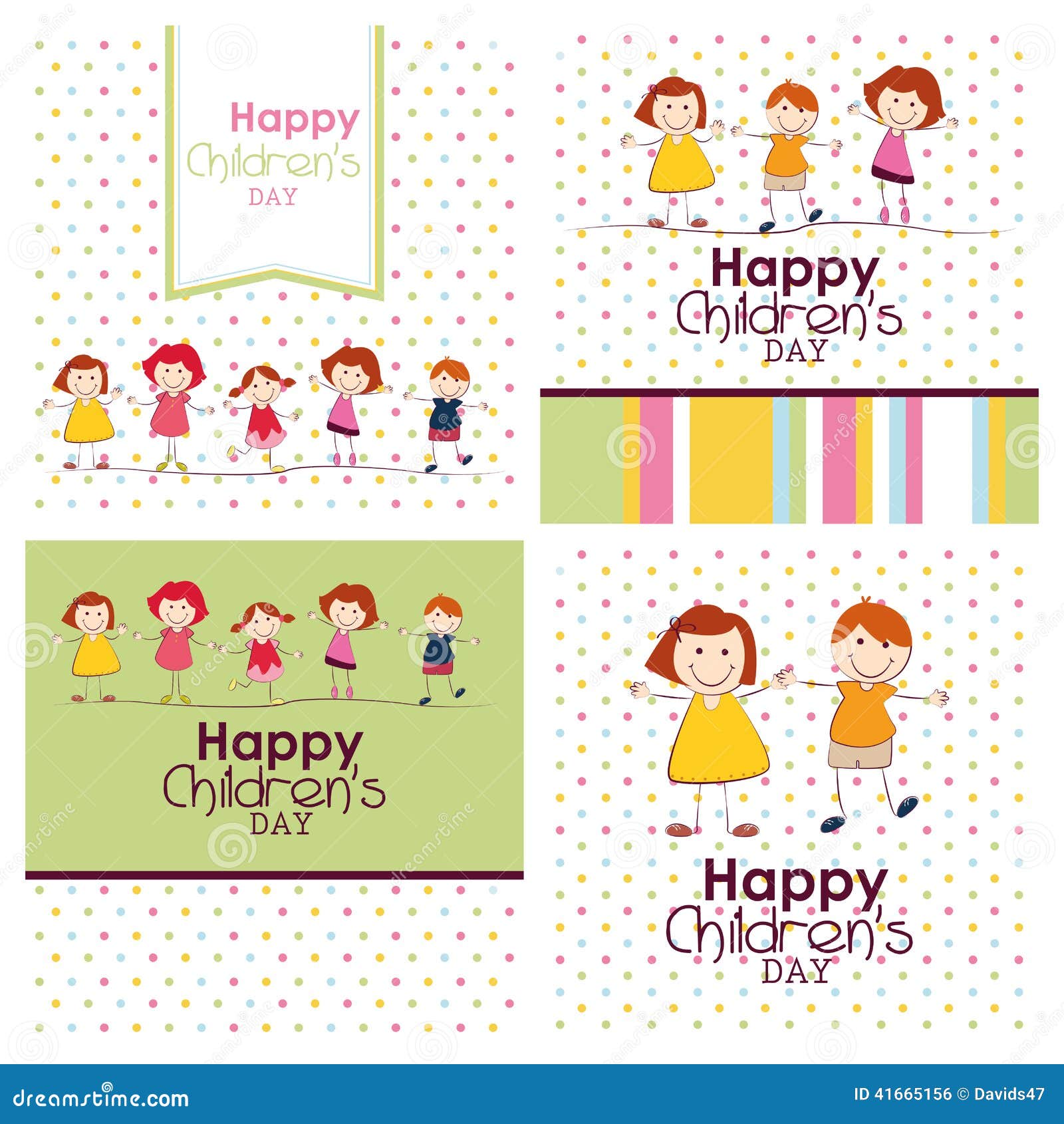 Abstract Childrens Book Illustration Of Bulky Girls Stock Photography ...