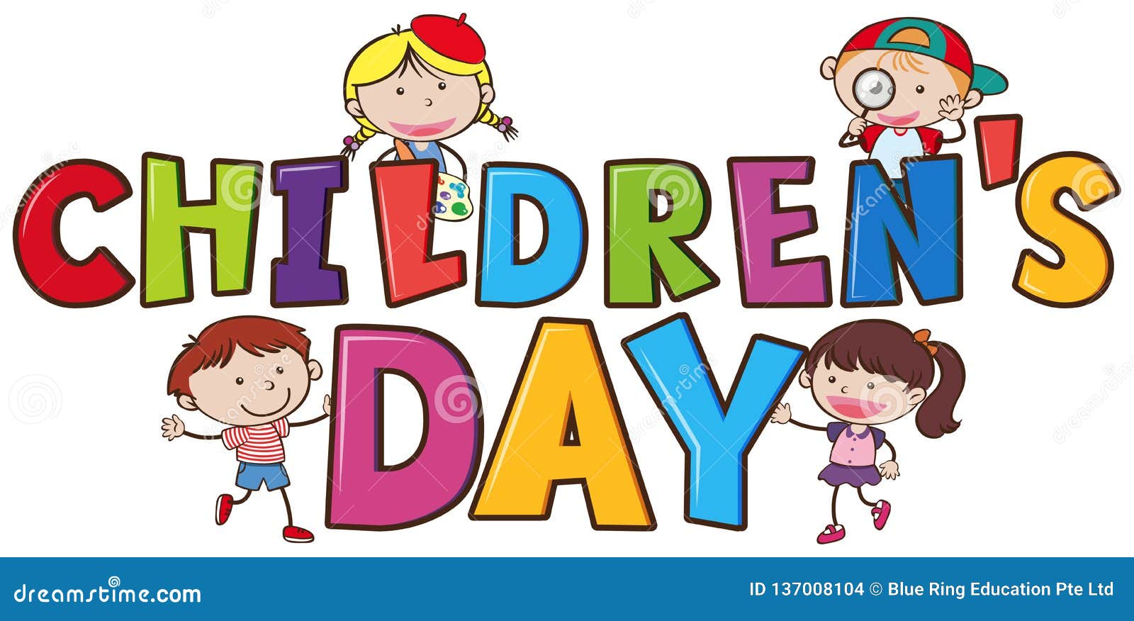 A children`s day logo stock vector. Illustration of graphic - 137008104