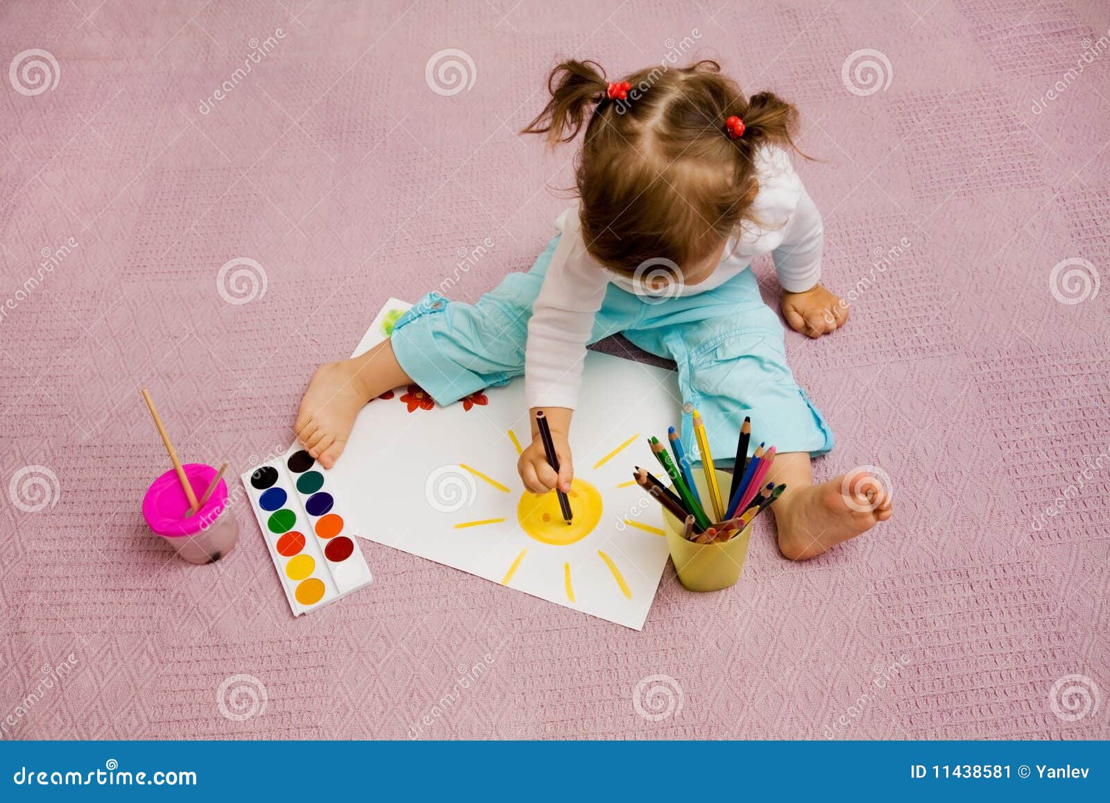 Children s drawing stock image. Image of positive, white - 11438581